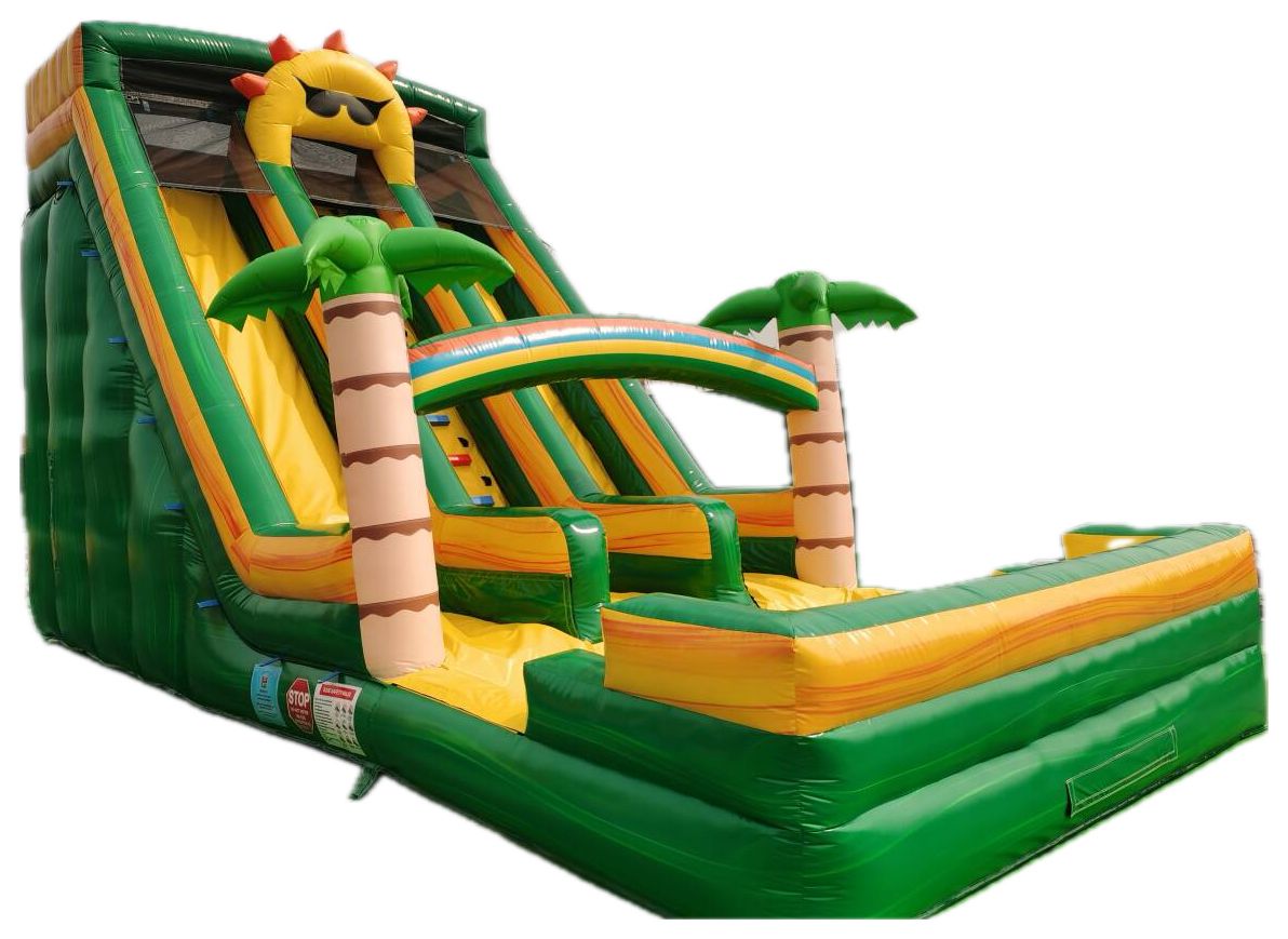 Tobogan gonflabil cu piscină Insula Verde – mcrtoys
